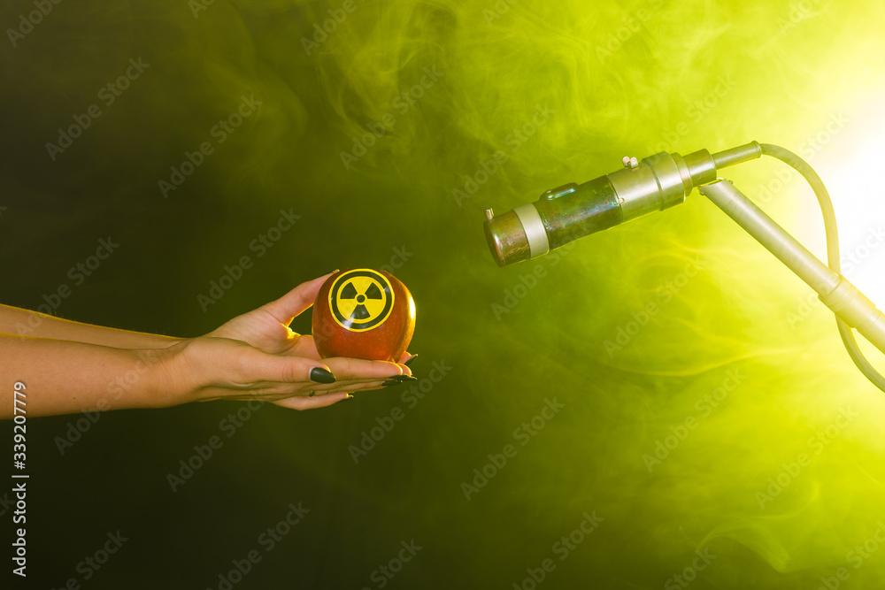 Radiation and danger concept - The worker doing measure radioactivity ...