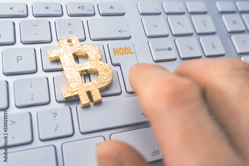 Bitcoin hodl concept. Toned soft focus picture. Conceptual image for ...