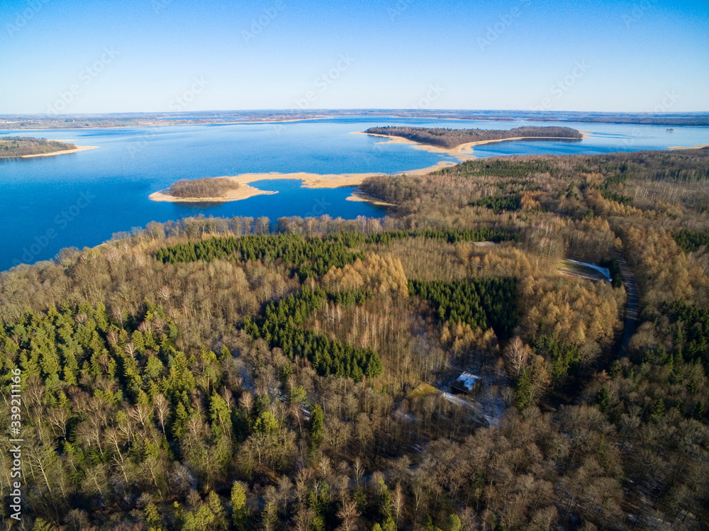 Foto Stock Aerial view of reinforced concrete bunkers belonged to ...