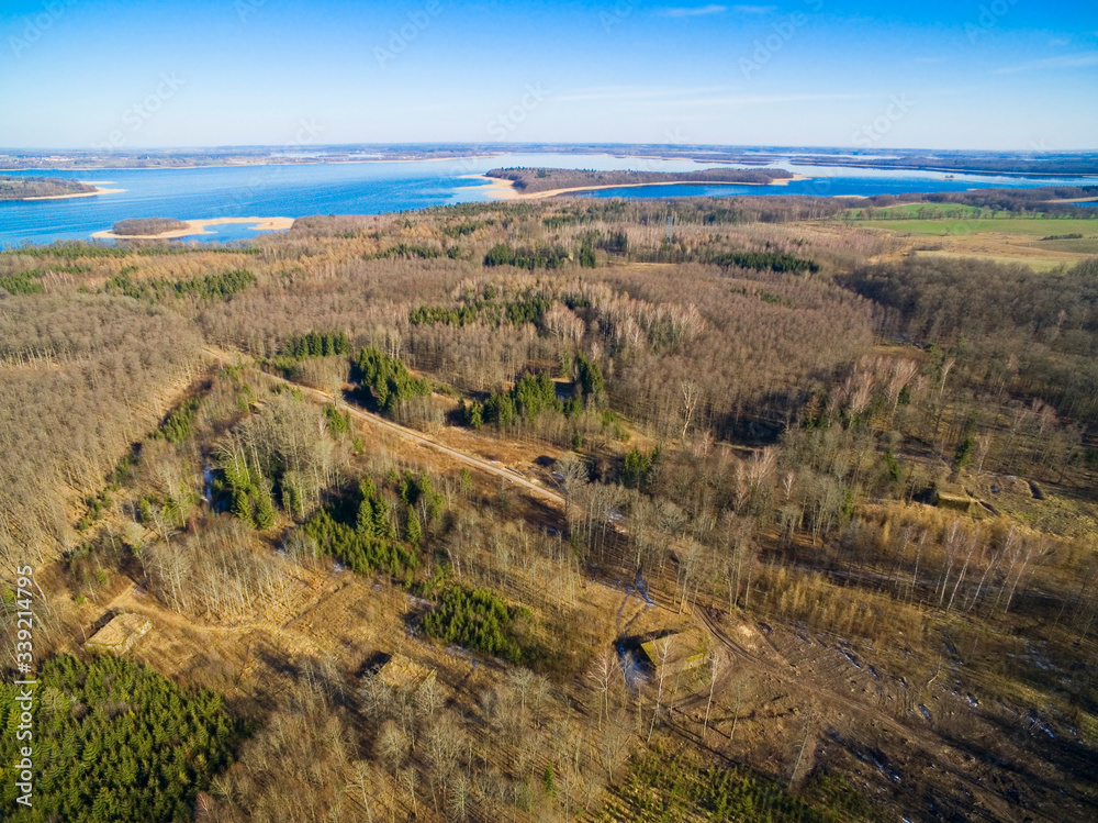 Aerial view of reinforced concrete bunkers belonged to Headquarters of ...