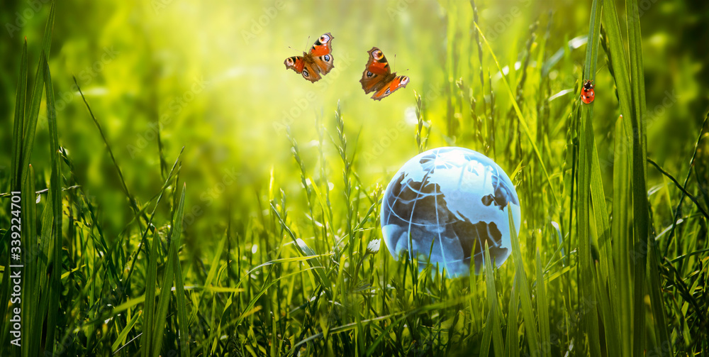 Card for World Earth Day. Saving environment, save clean green planet ...