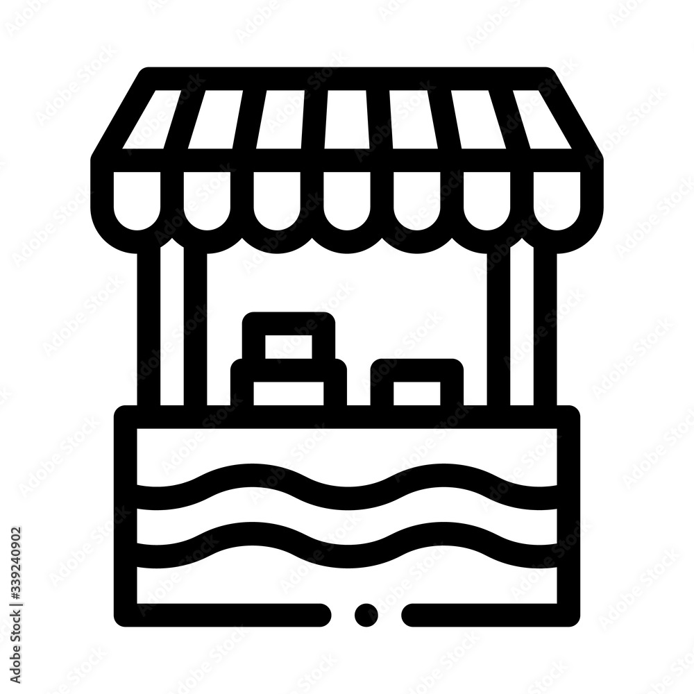 mobile food stall icon vector. mobile food stall sign. isolated contour ...
