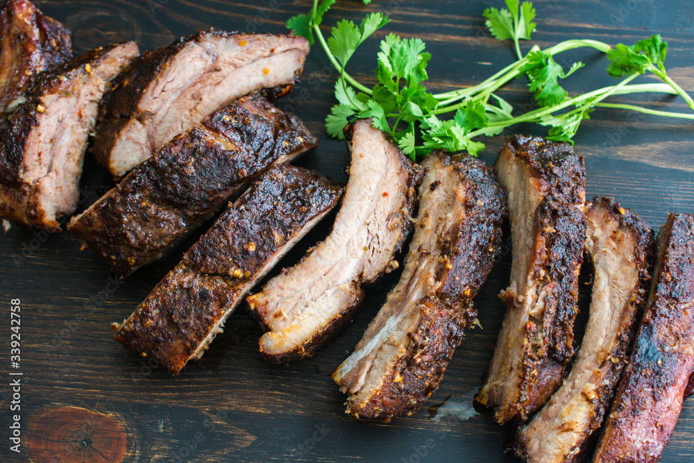 Photo & Art Print Jamaican Jerk Pork Ribs: Spicy barbecued baby back ...