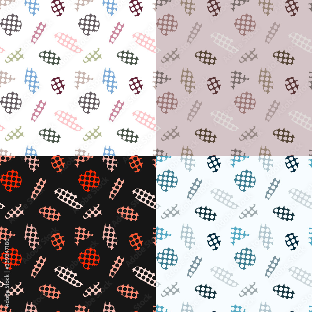 Ditsy vector polka dot pattern with random hand-painted circles in gray ...