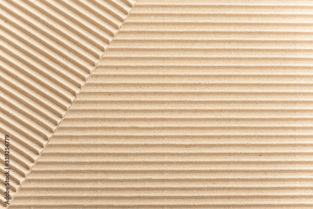 Carton or cardboard packing material. Texture of corrugated paper ...