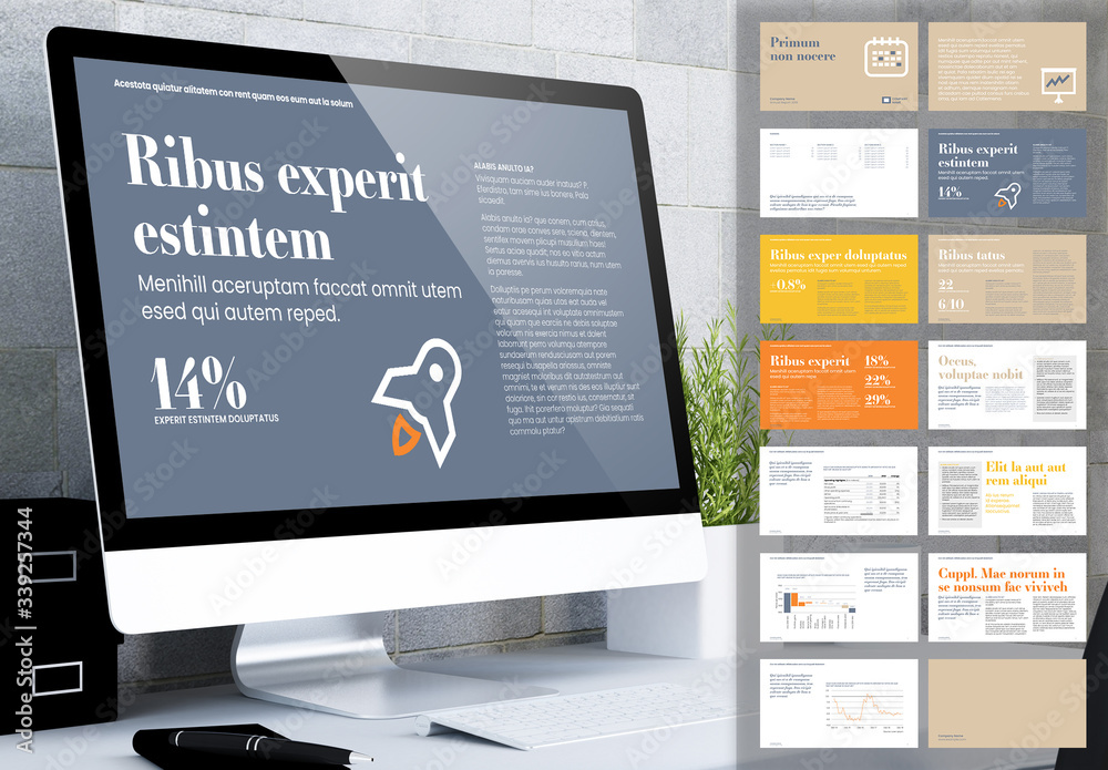 Minimalist Digital Annual Report Presentation Layout Stock Template ...