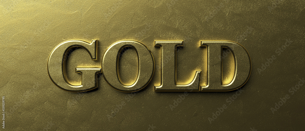 Gold text on luxury golden background. 3d illustration Stock ...