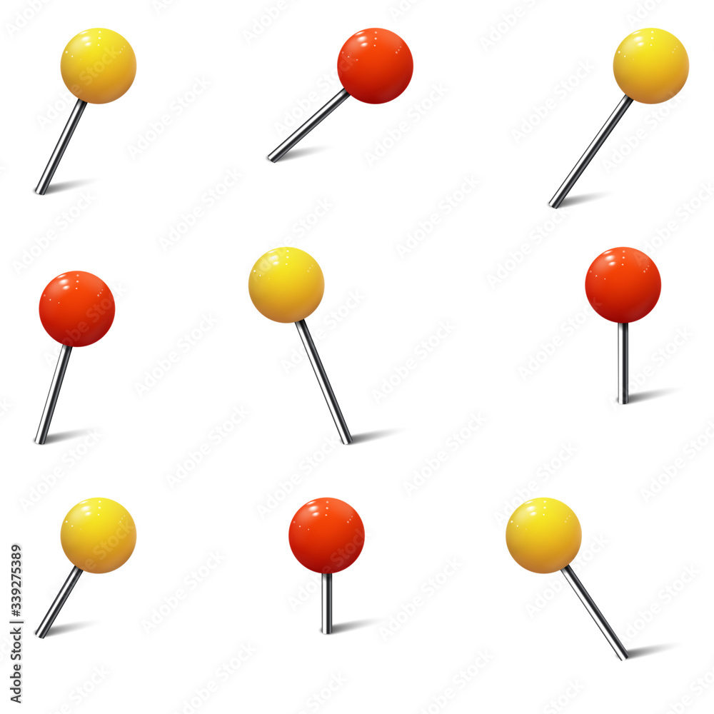 Colored various pushpins, map tacks and pins Stock Vector | Adobe Stock Colored various pushpins, map tacks and pins Stock Vector | Adobe Stock