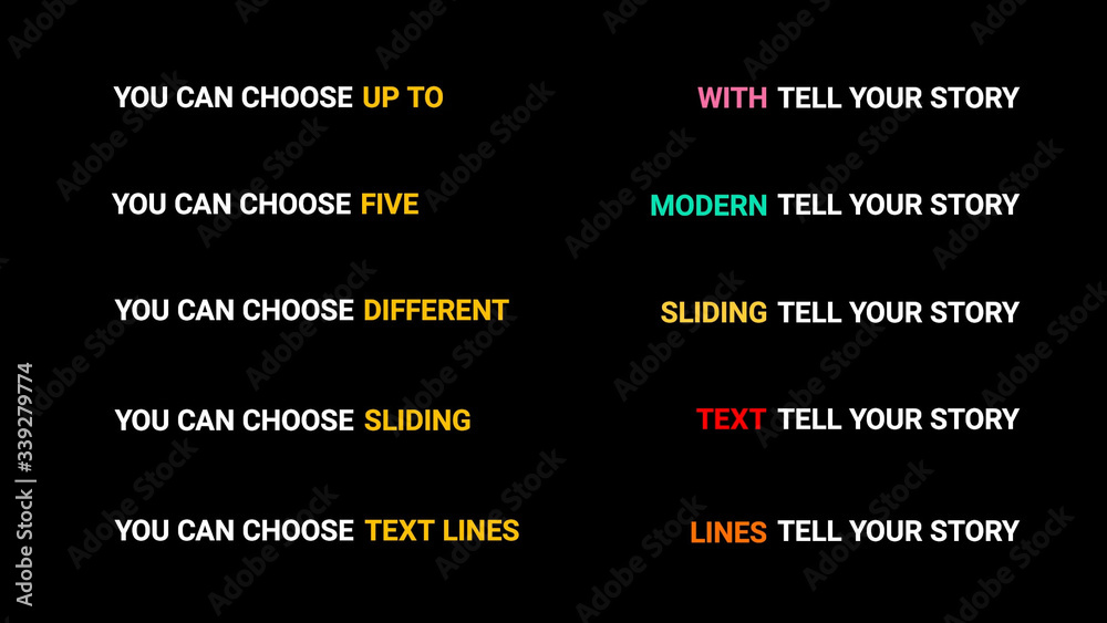 Dynamic Minimal Sliding Text Line Overlay Stock Template | Adobe Stock