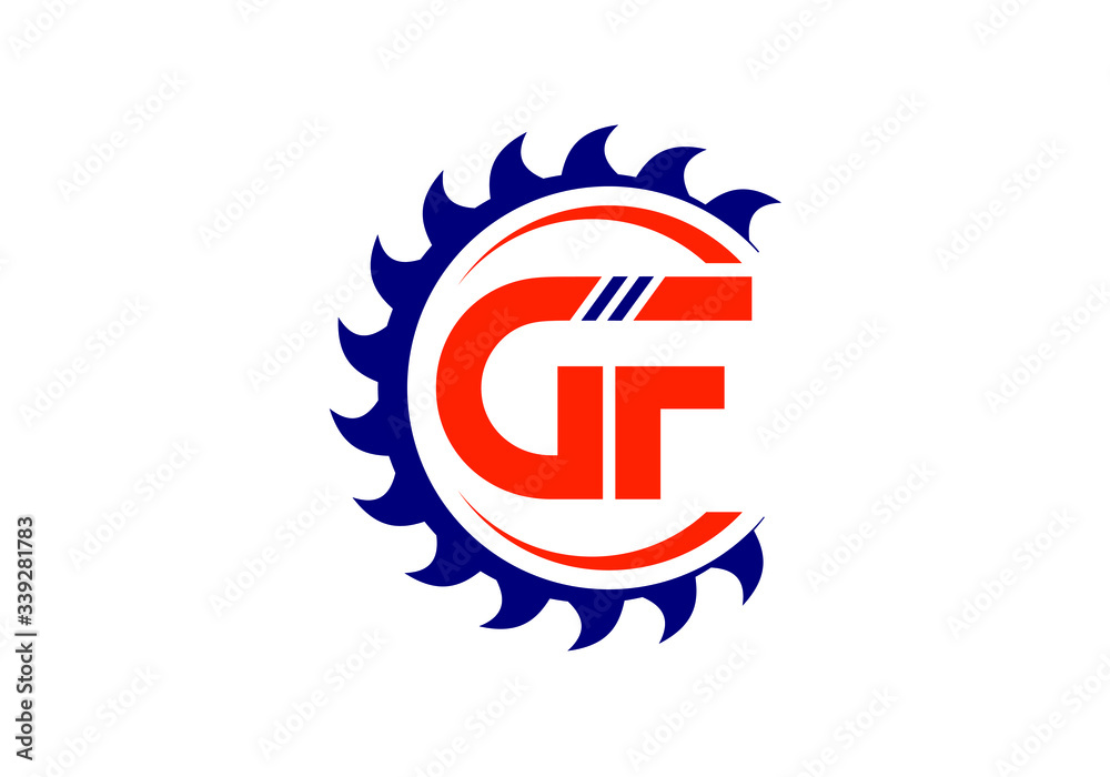 Initial Monogram Letter GF Logo Design Vector Template. GF Letter Logo ...