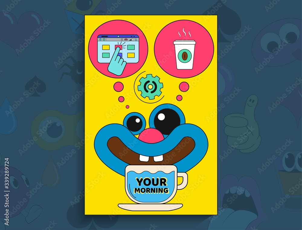 Bright art illustration in cartoon style. What are you thinking in the ...