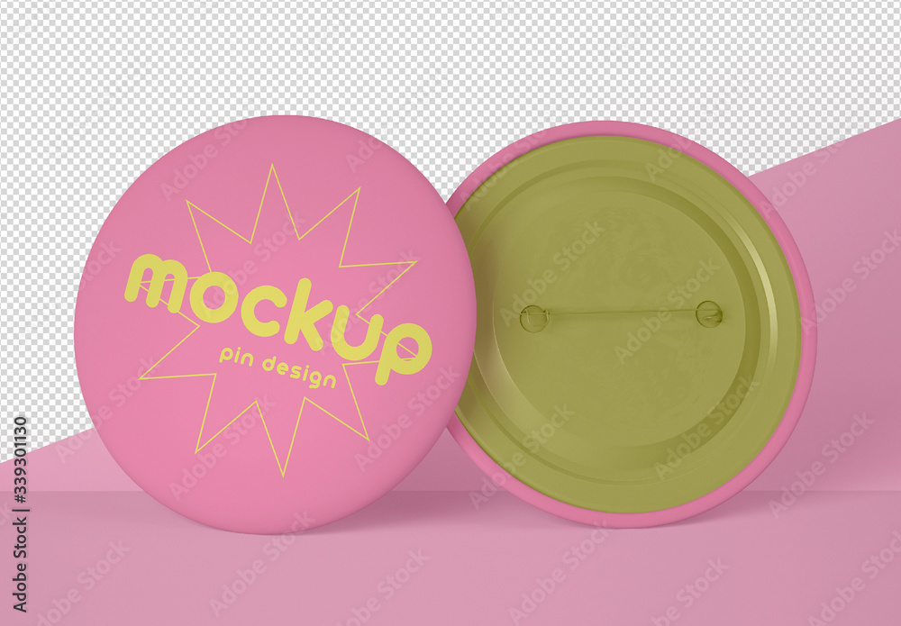 Pin Button Mockup Stock Template | Adobe Stock