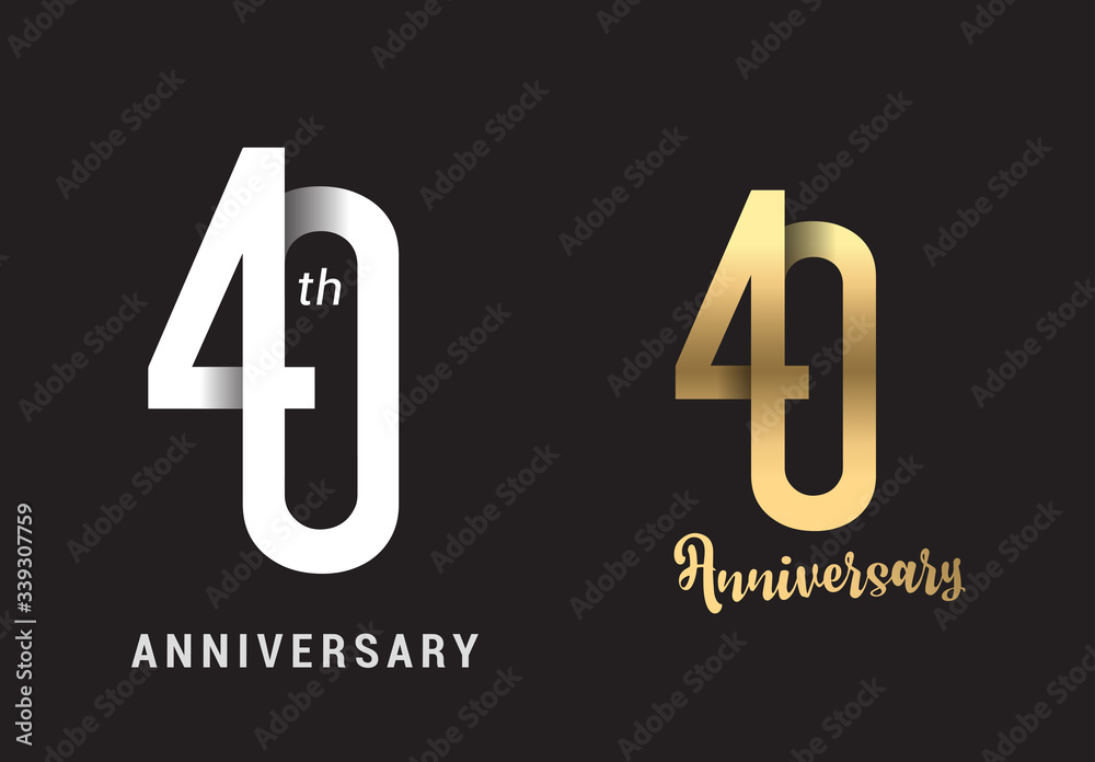 40 years anniversary celebration logo design. Anniversary logo Paper ...