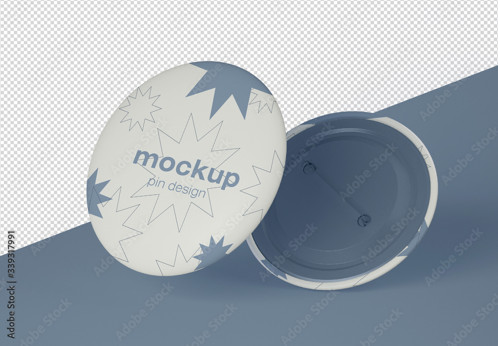 Pin Button Mockup Stock Template | Adobe Stock