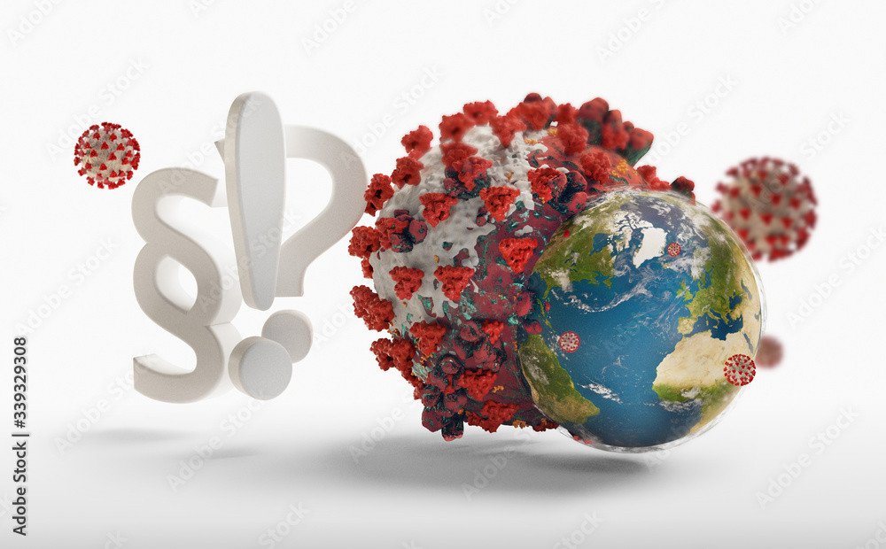 question mark and exclamation mark Concept of SARS-CoV-2 2019-ncov ...