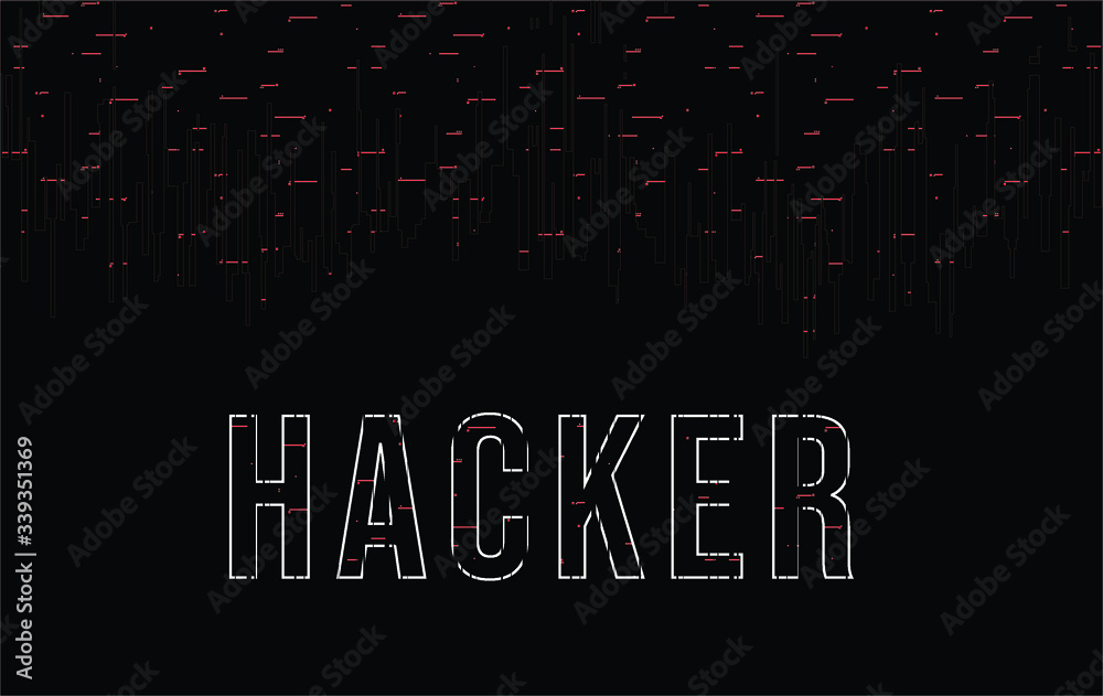 Hacker cut fonts design for poster. vector illustration Stock Vector ...