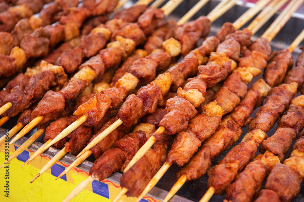 Grilled mutton kebab with Chinese characteristics Stock Photo | Adobe Stock