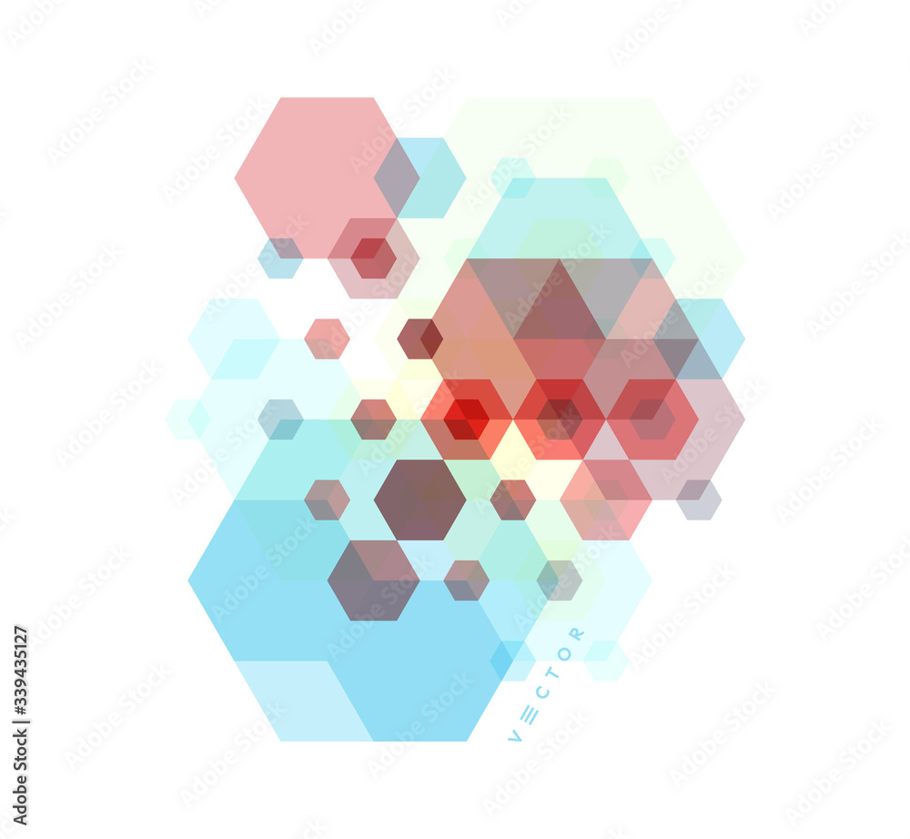 Abstract geometric background with transparent colored figures ...