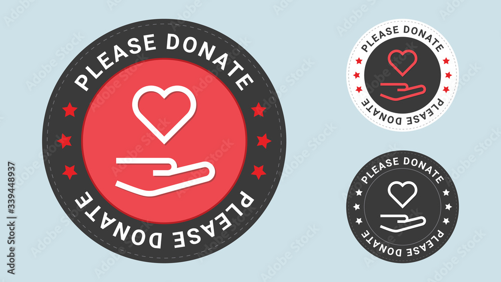 Please Donate stamp vector illustration. Donate Love. Vector ...