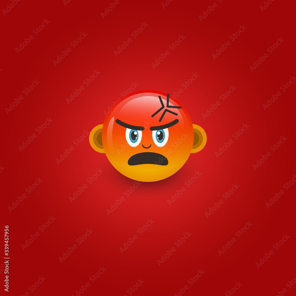 emoticon design with emoticon template angry face in 3d style Free ...