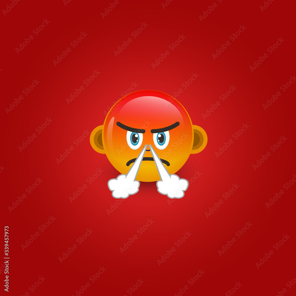 emoticon design with emoticon template angry face in 3d style Free ...