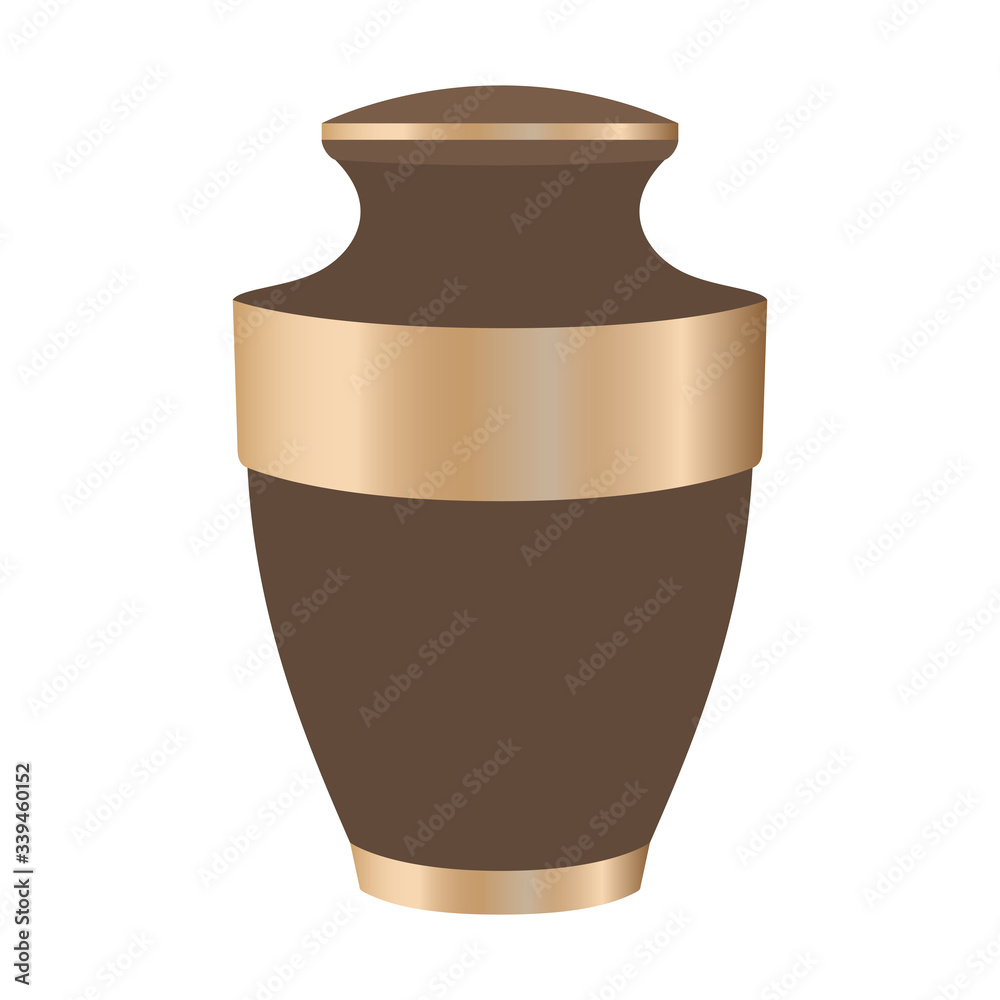 Urn for ashes. Symbols for the funeral service. Vector illustration ...