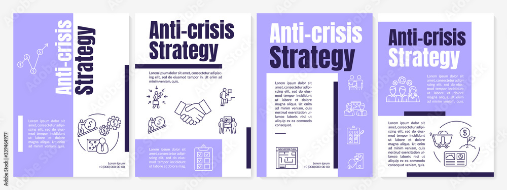 Anti crisis strategy brochure template. Emergency maintenance measures ...