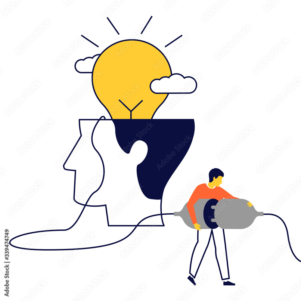 Conectar ideas. Concepto de creatividad e innovación. Stock Vector ...