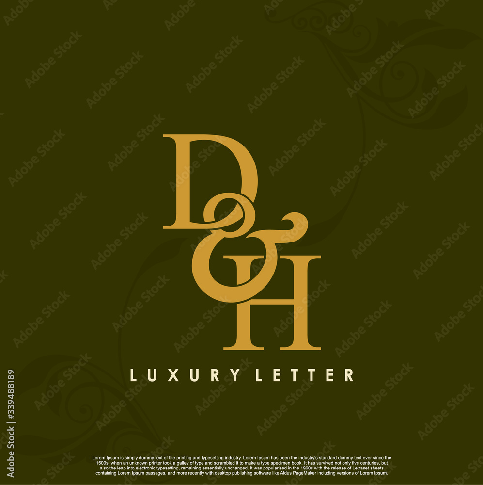 DH logo initial vector mark Gold color. Stock Vector | Adobe Stock