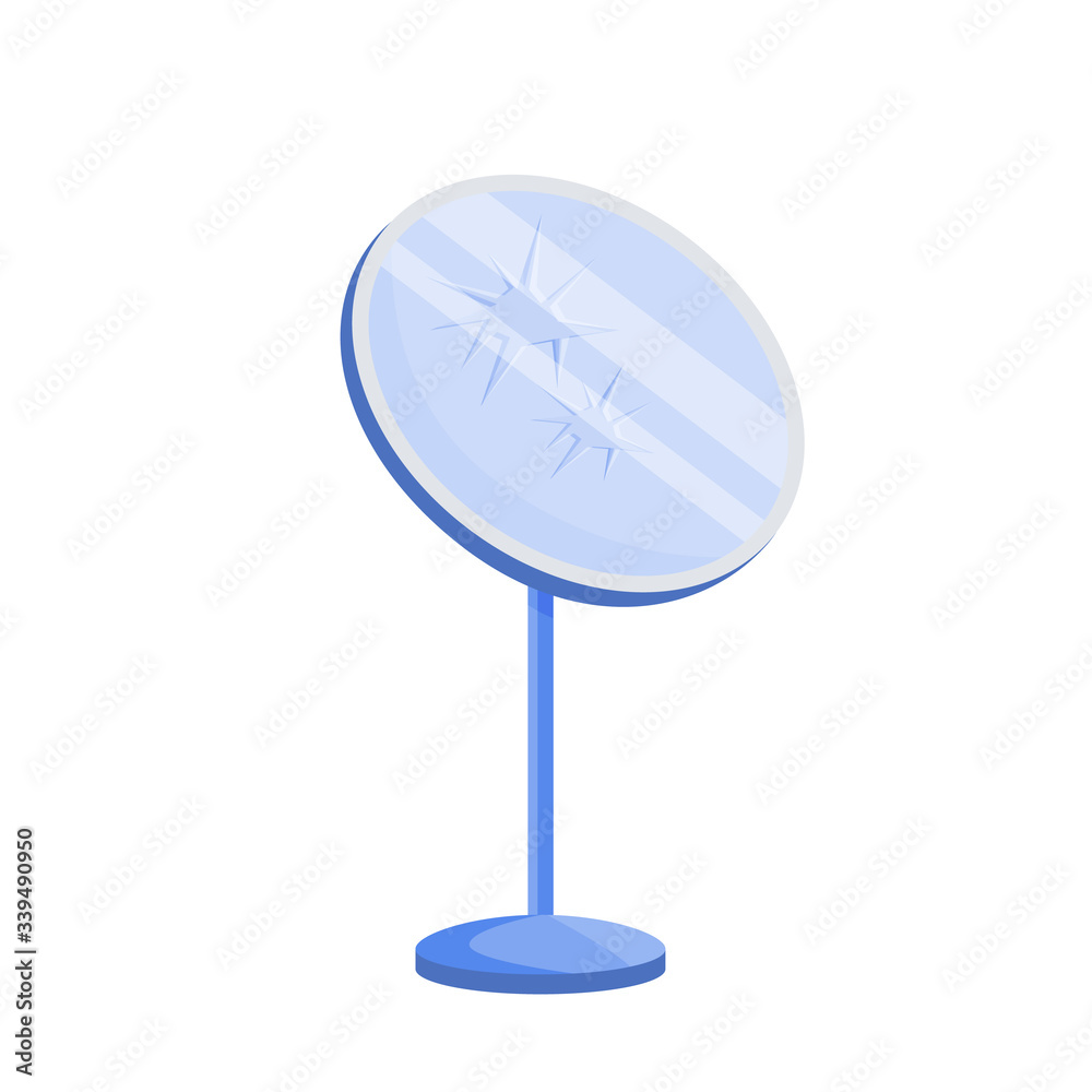 Broken mirror cartoon vector illustration. Damaged looking glass flat ...