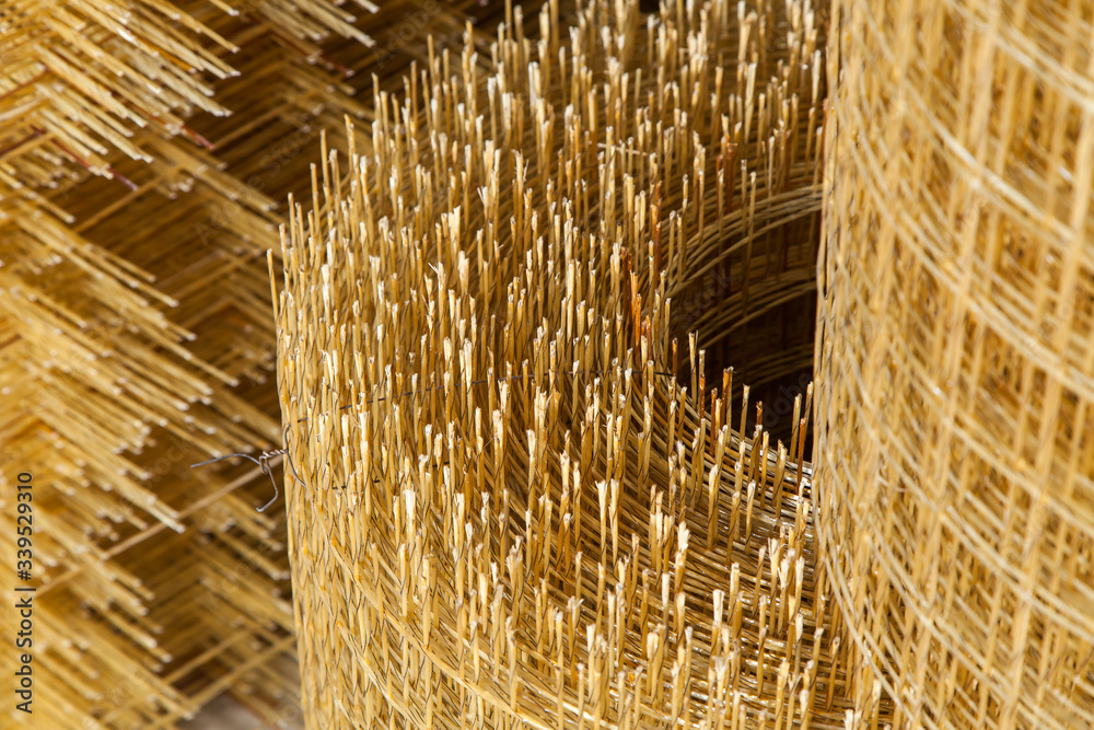 Composite Rebars. Reinforcing cage. Fiberglass reinforcement. Stock ...