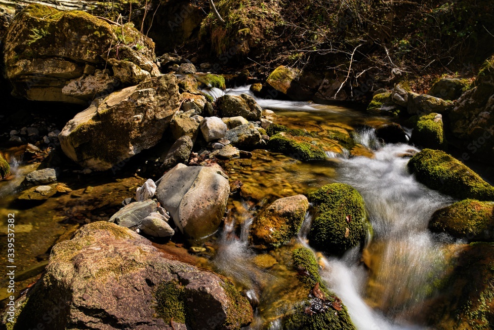 HDR outdoor landscape photography of river with rocks Stock Photo ...