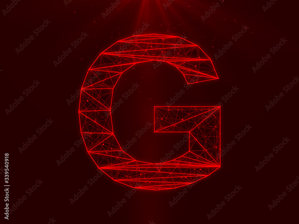 Letter G - futuristic letter symbol polygonal wireframe connections ...