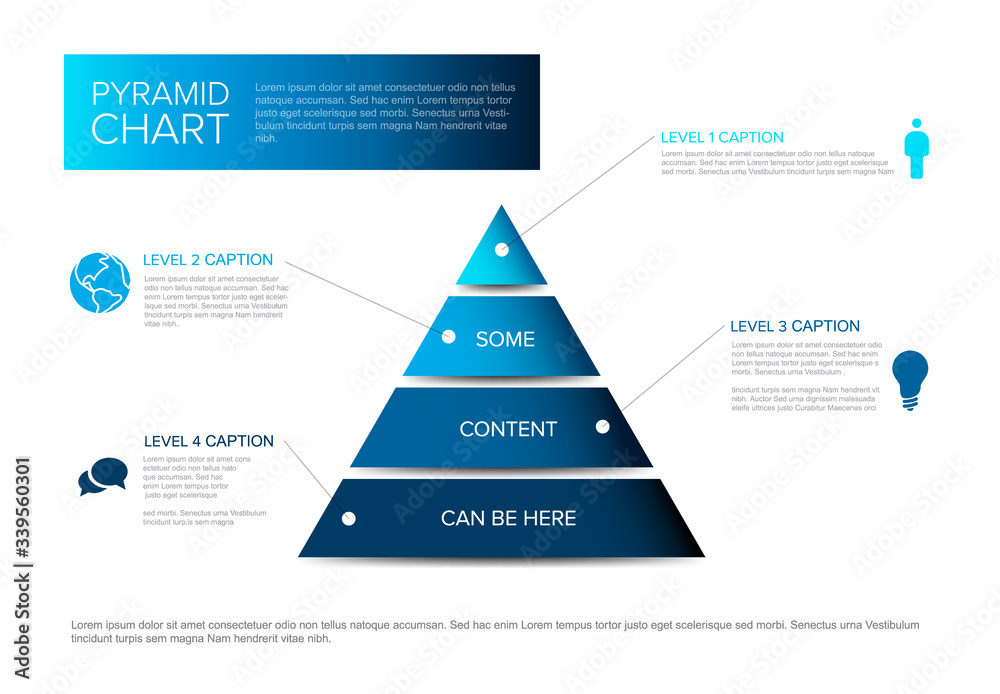 Vector Infographic Pyramid chart diagram template Stock Vector | Adobe ...