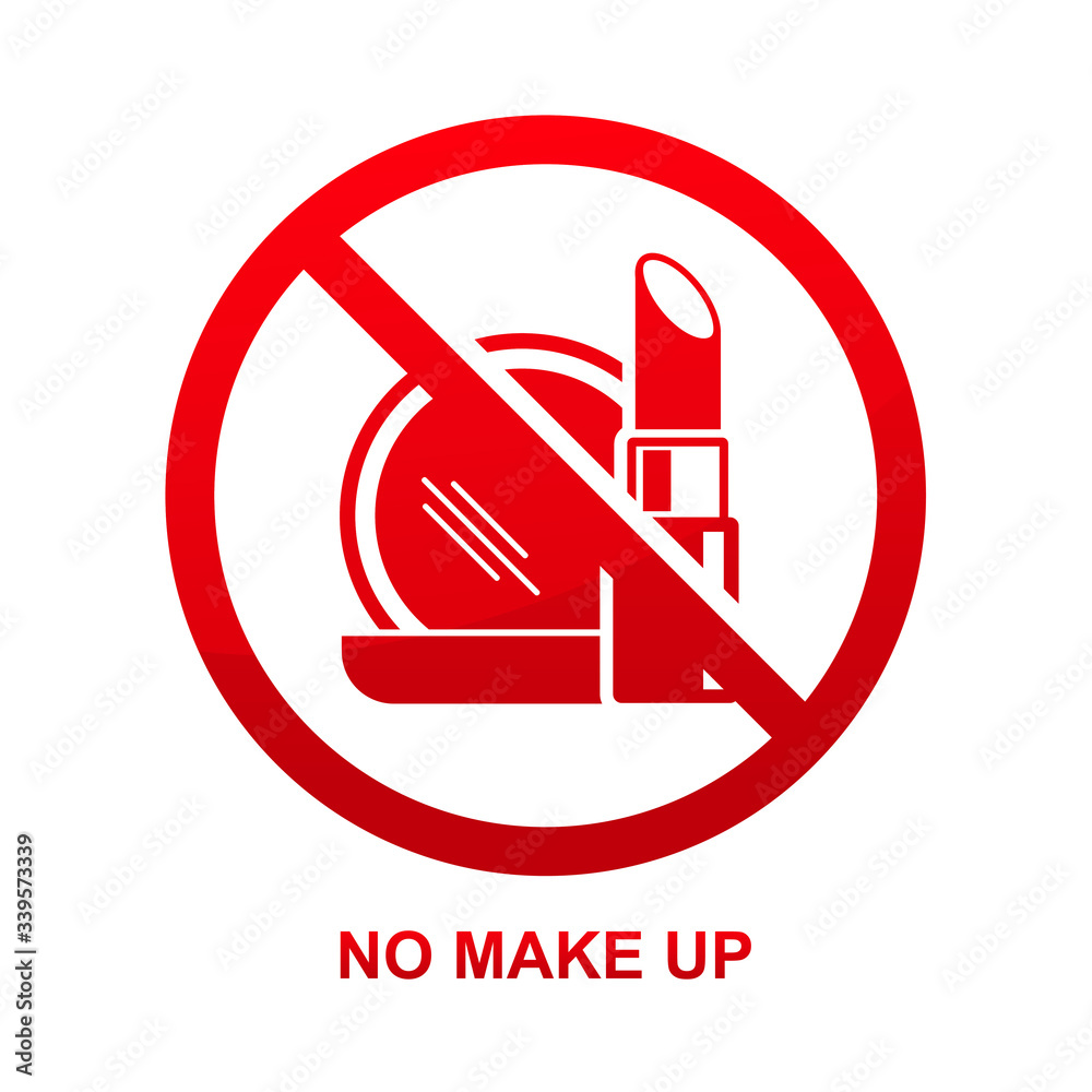No make up sign isolated on white background vector illustration Stock ...