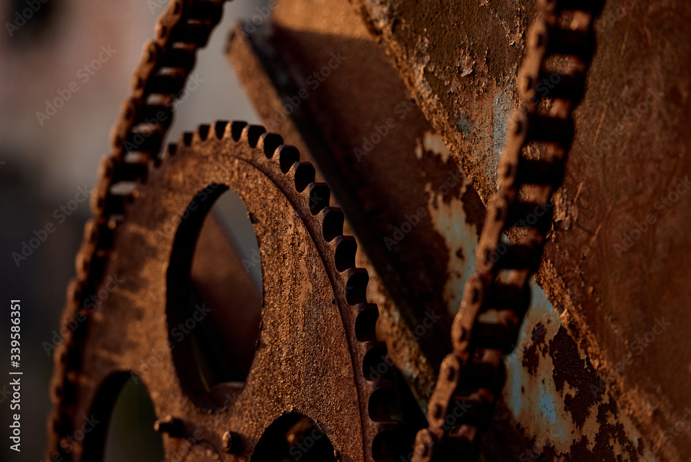 Old buildings covered with rust. Texture of old metal covered with rust ...