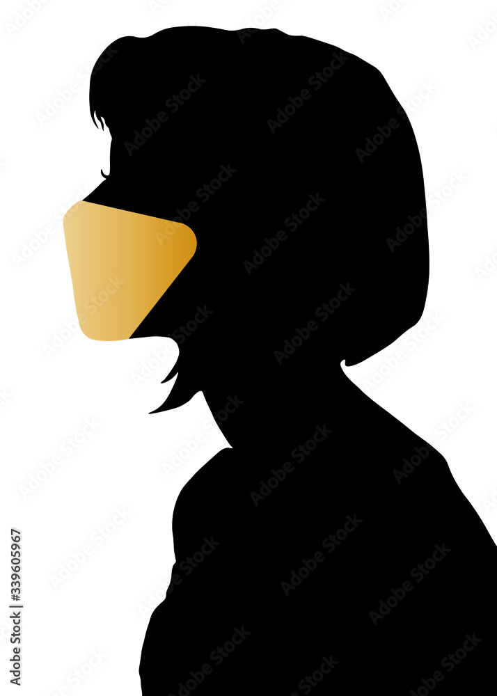 Man Head Silhouette Facing Left