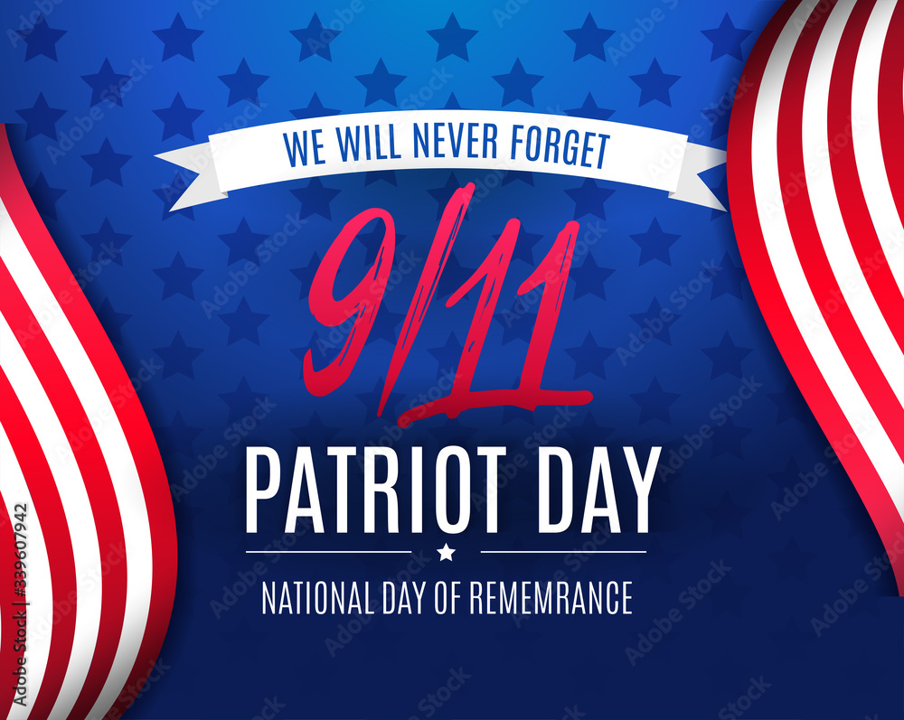 9 11 Patriot Day background, American Flag stripes and stars background ...