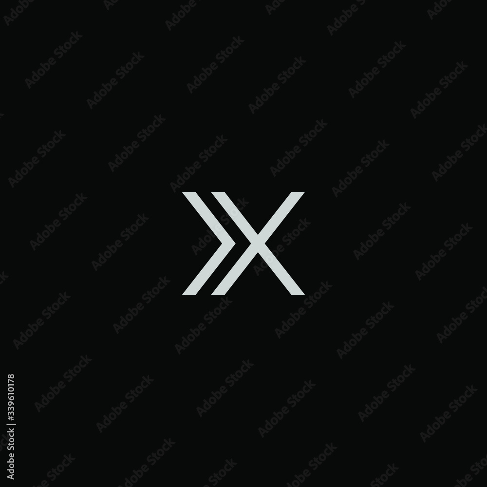 X letter logo and icon designs with black and white backgrounds Stock ...