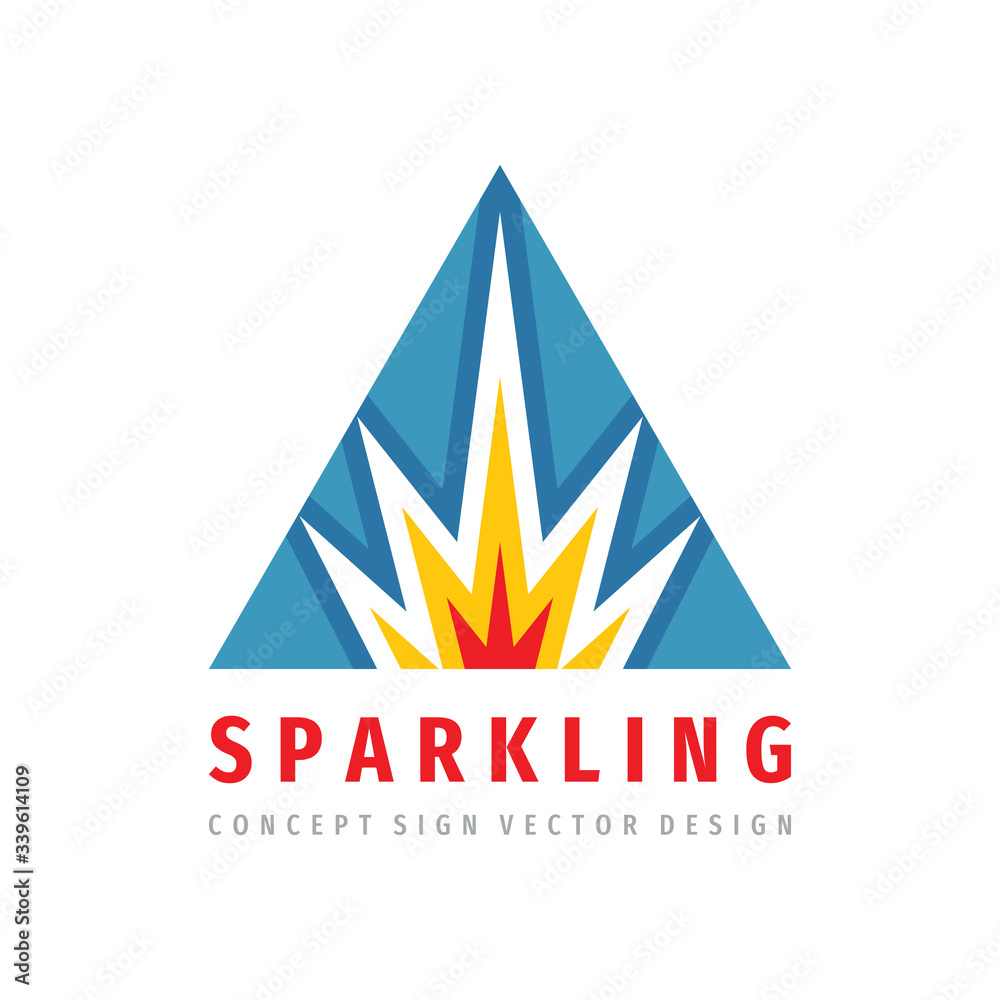 Flash logo template design. Spark concept logo sign. Abstract triangle ...