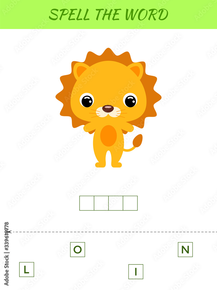 Spelling word scramble game template. Educational activity for ...