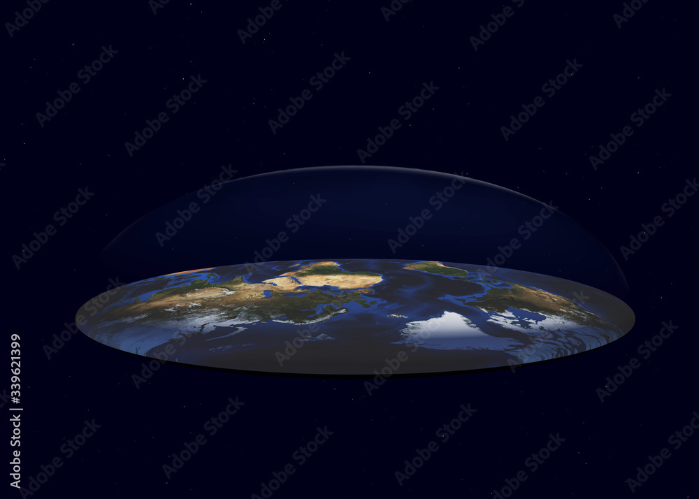 Flat earth view, myths and legends. Discworld, a parallel universe ...