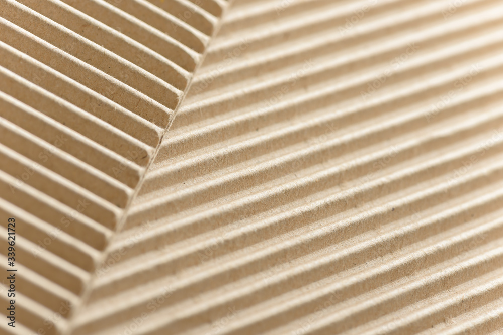 Carton or cardboard packing material. Texture of corrugated paper ...