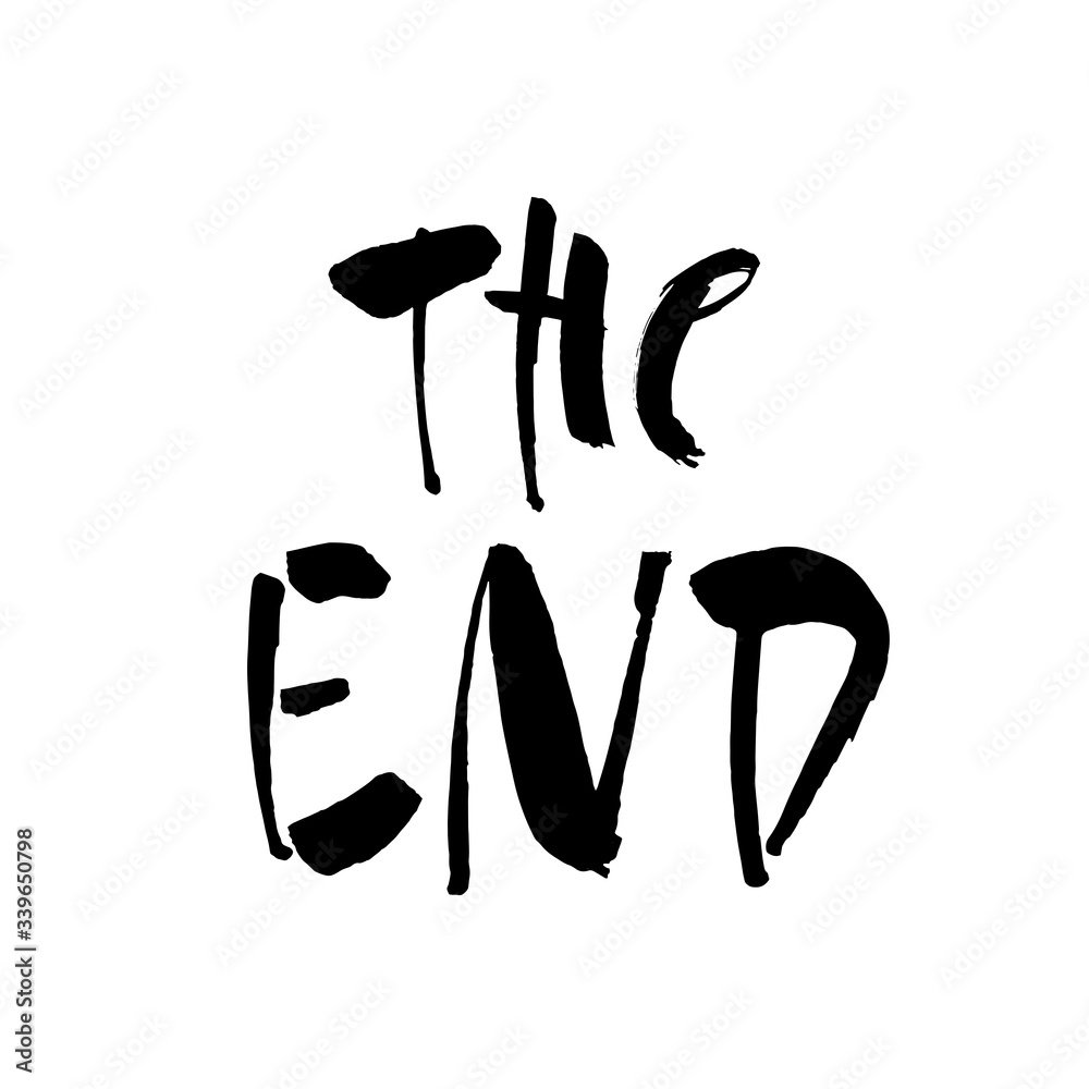 Original handwritten text The End. Modern brush calligraphy. Vector ...