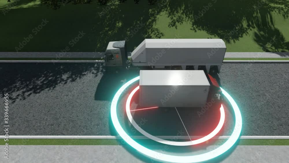 Autopilot truck GPS. Autonomous smart car. Autonomous technology ...