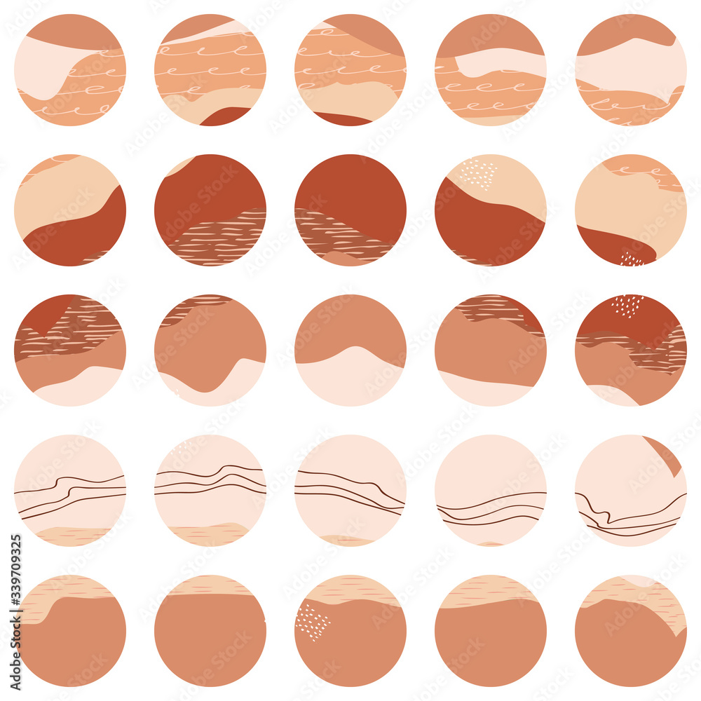 Big set vector highlight covers. Round templates for social media ...