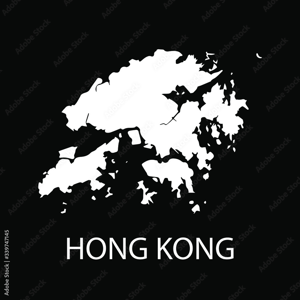 Hong Kong map designs vector illustration Stock Vector | Adobe Stock