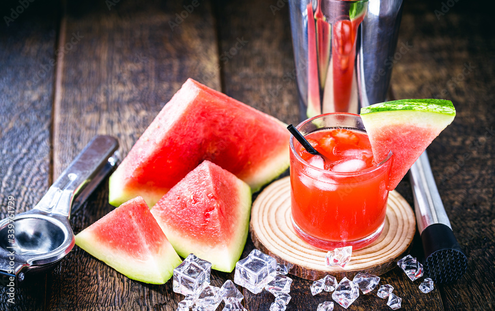 Brazilian caipirinha, typical Brazilian cocktail made with watermelon ...