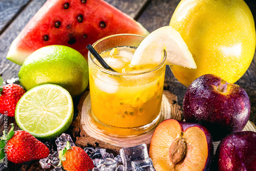 Brazilian caipirinha, typical Brazilian cocktail made with passion ...