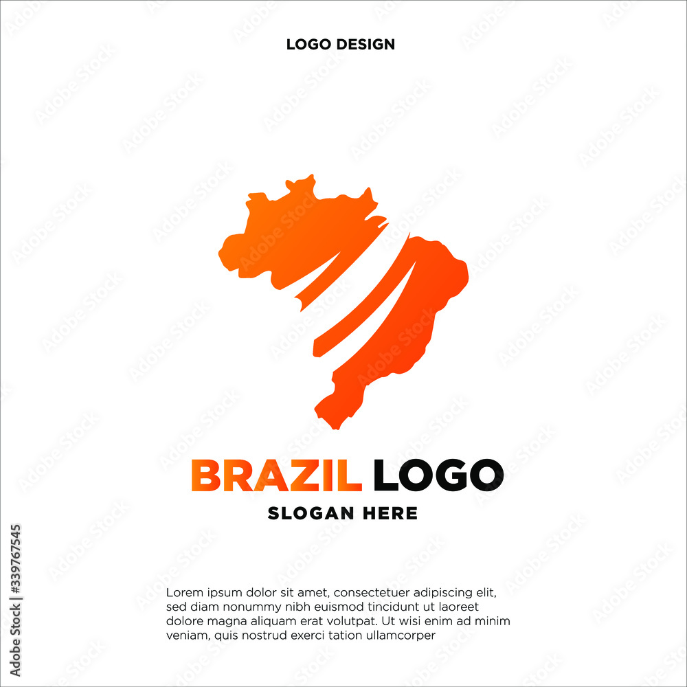 Modern Brazil logo designs with swoosh logo vector, Map designs concept ...
